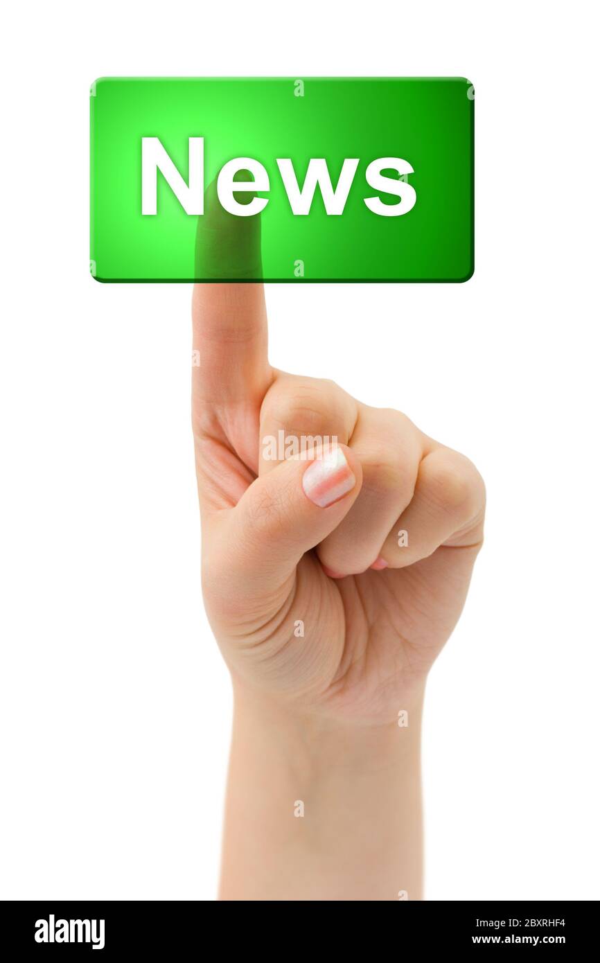 Hand and button News Stock Photo - Alamy