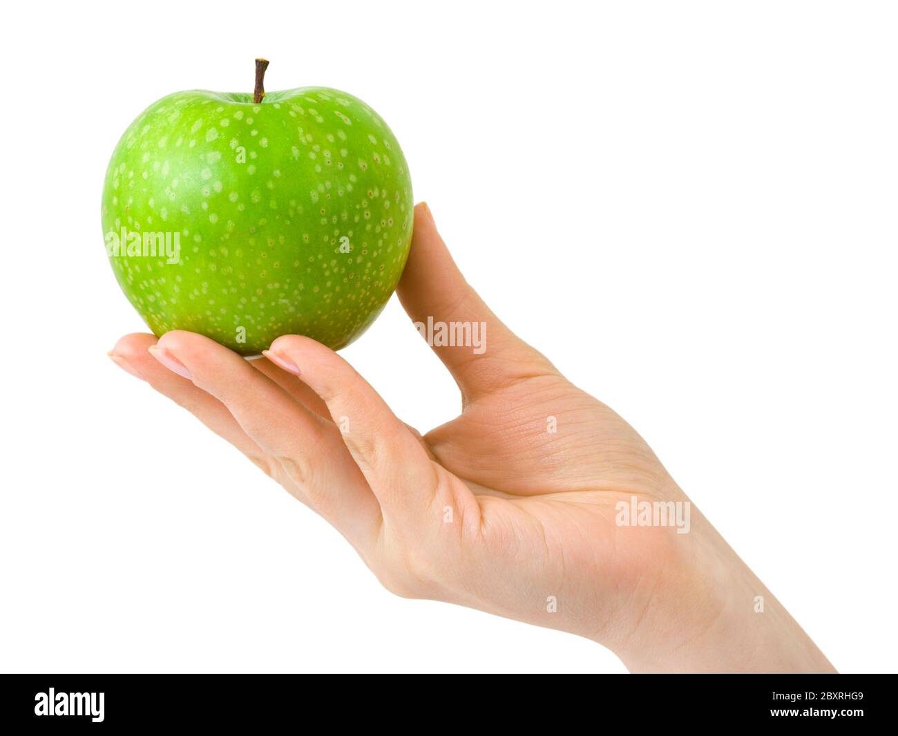Hand with apple Stock Photo - Alamy