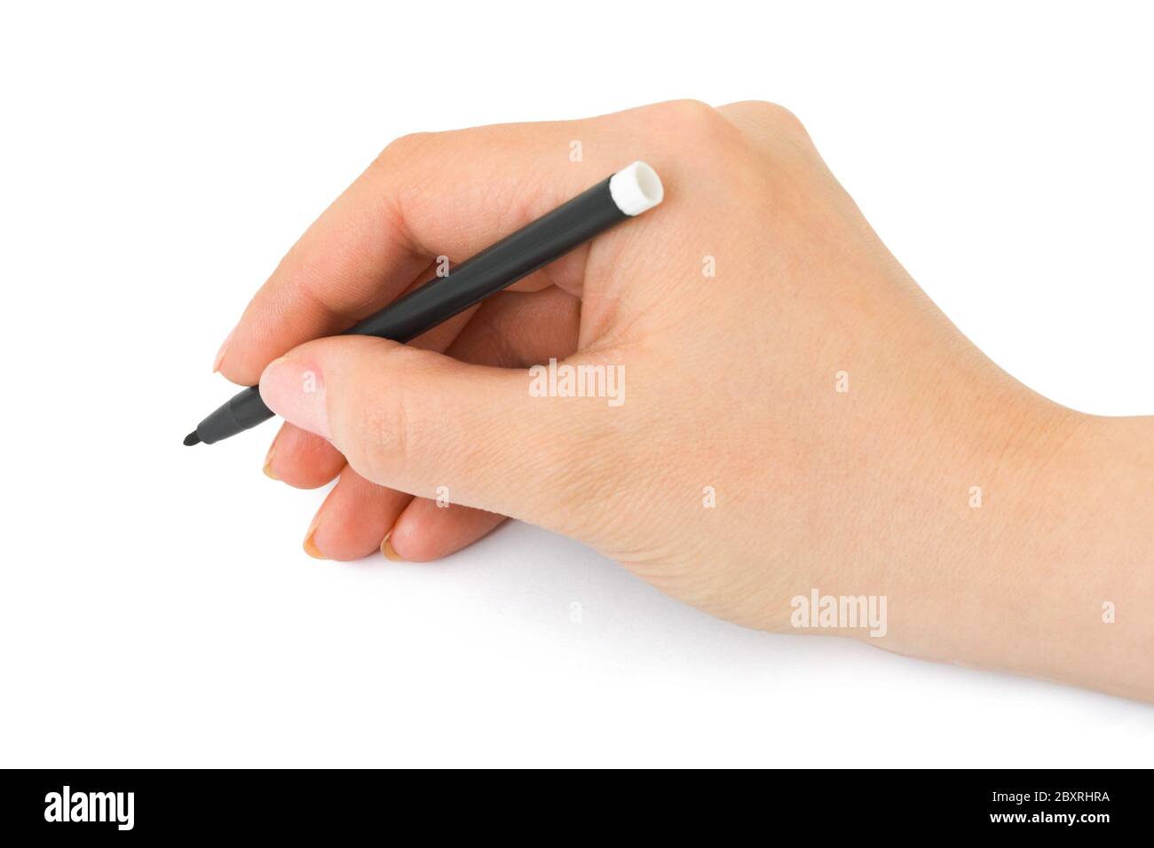 Hand with pen Stock Photo - Alamy