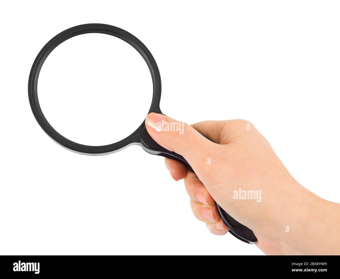 Magnifying glass in hand Stock Photo - Alamy