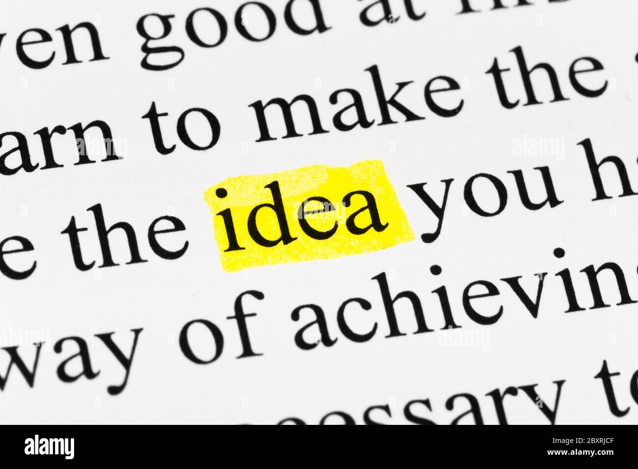 Word idea in text Stock Photo - Alamy