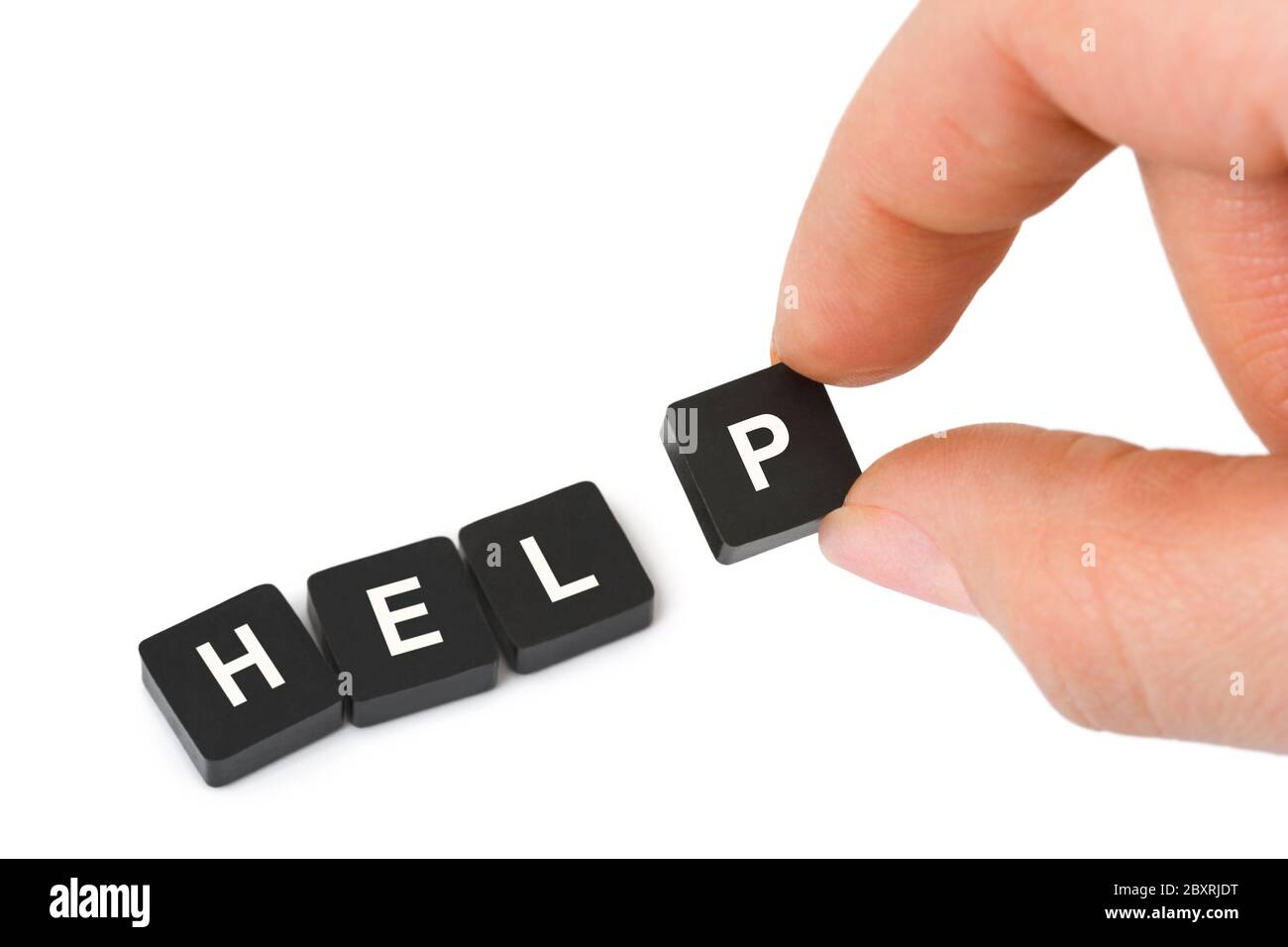 Hand and word Help Stock Photo - Alamy