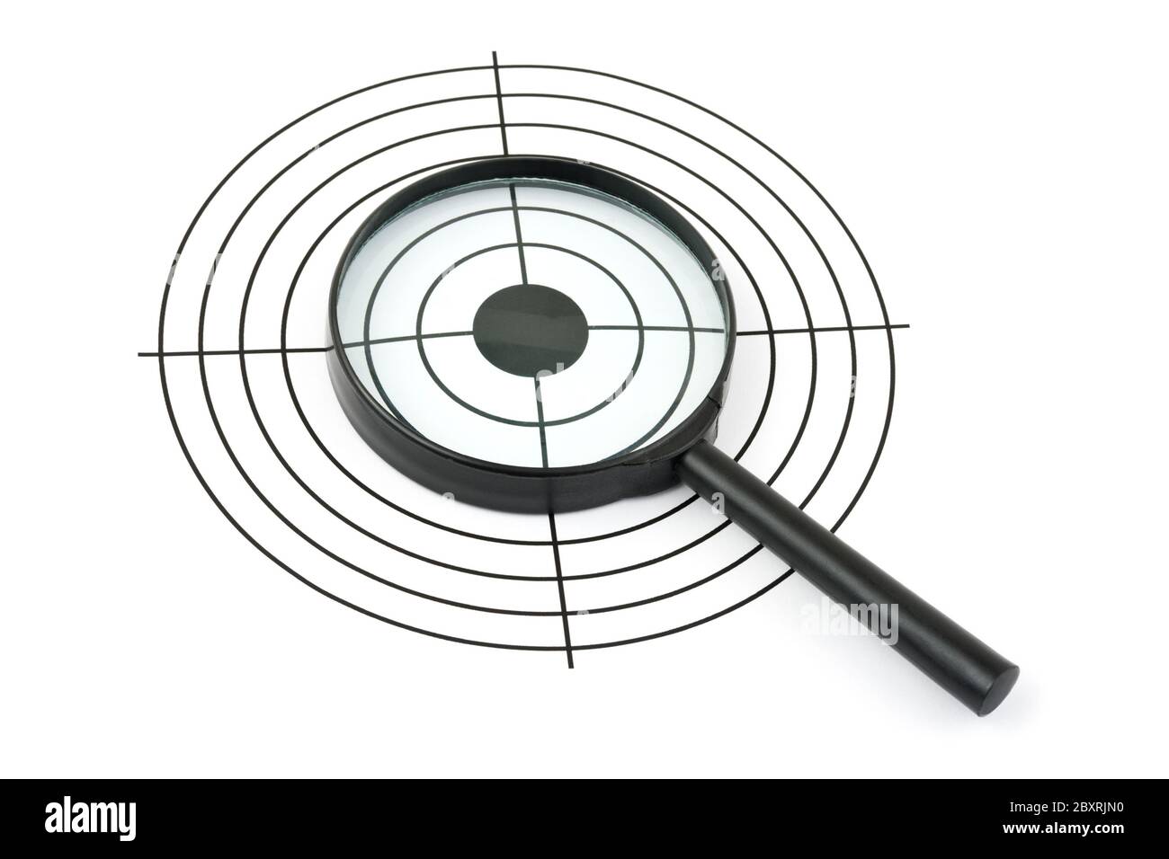 Magnifying glass and target Stock Photo - Alamy