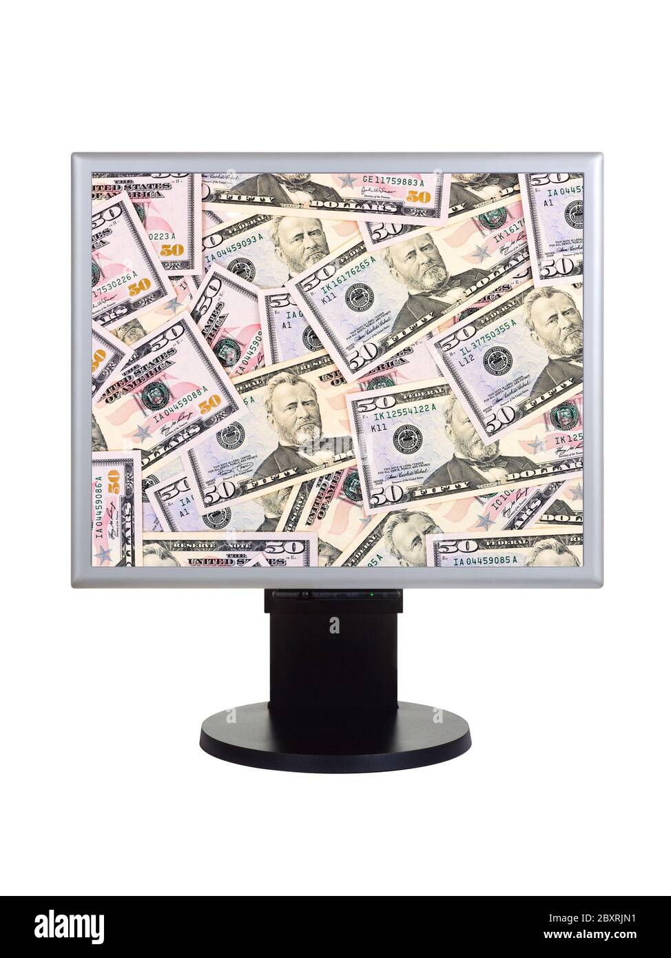 Computer monitor with money Stock Photo - Alamy