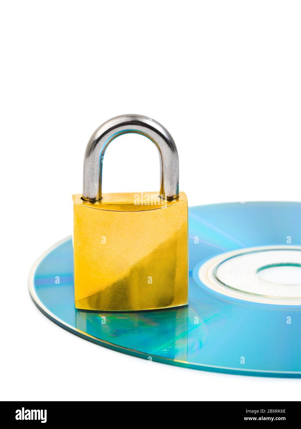 Computer disk and lock Stock Photo - Alamy