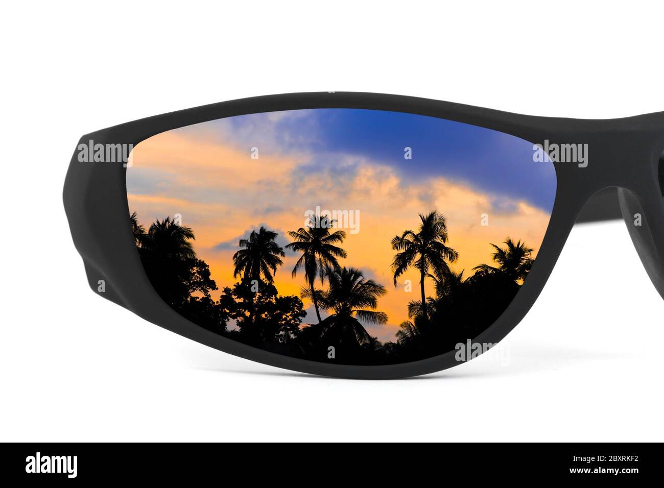 Sunglasses and sunset reflection Stock Photo - Alamy