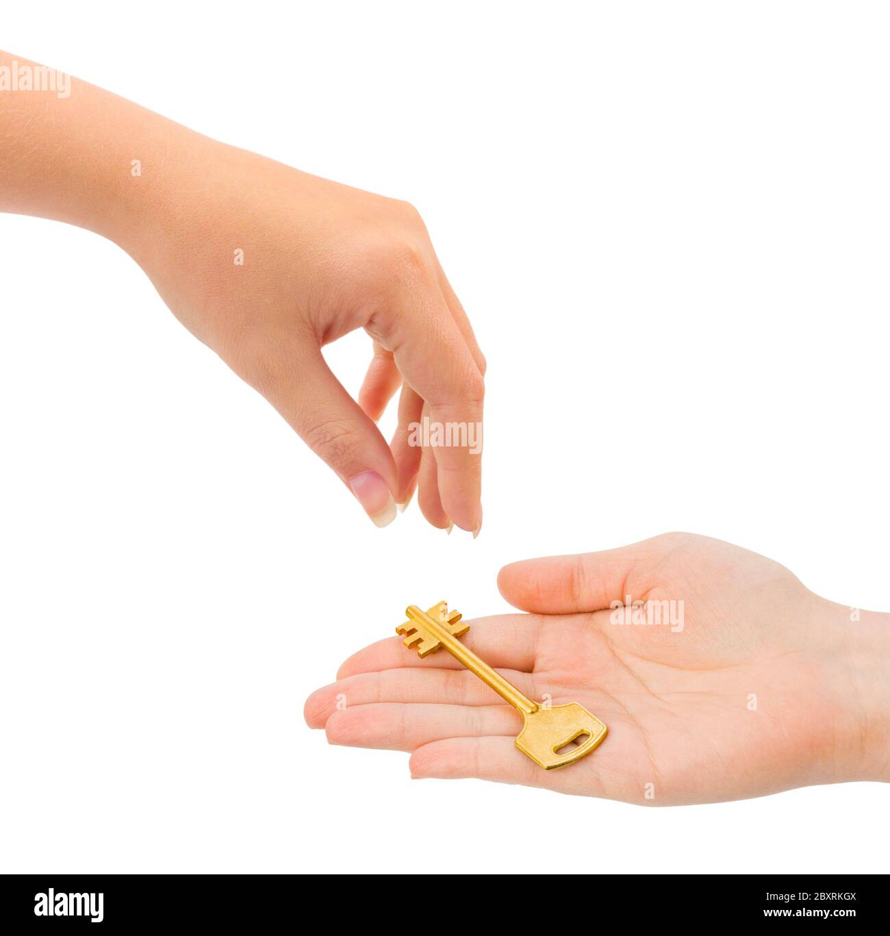 Hands and key Stock Photo - Alamy