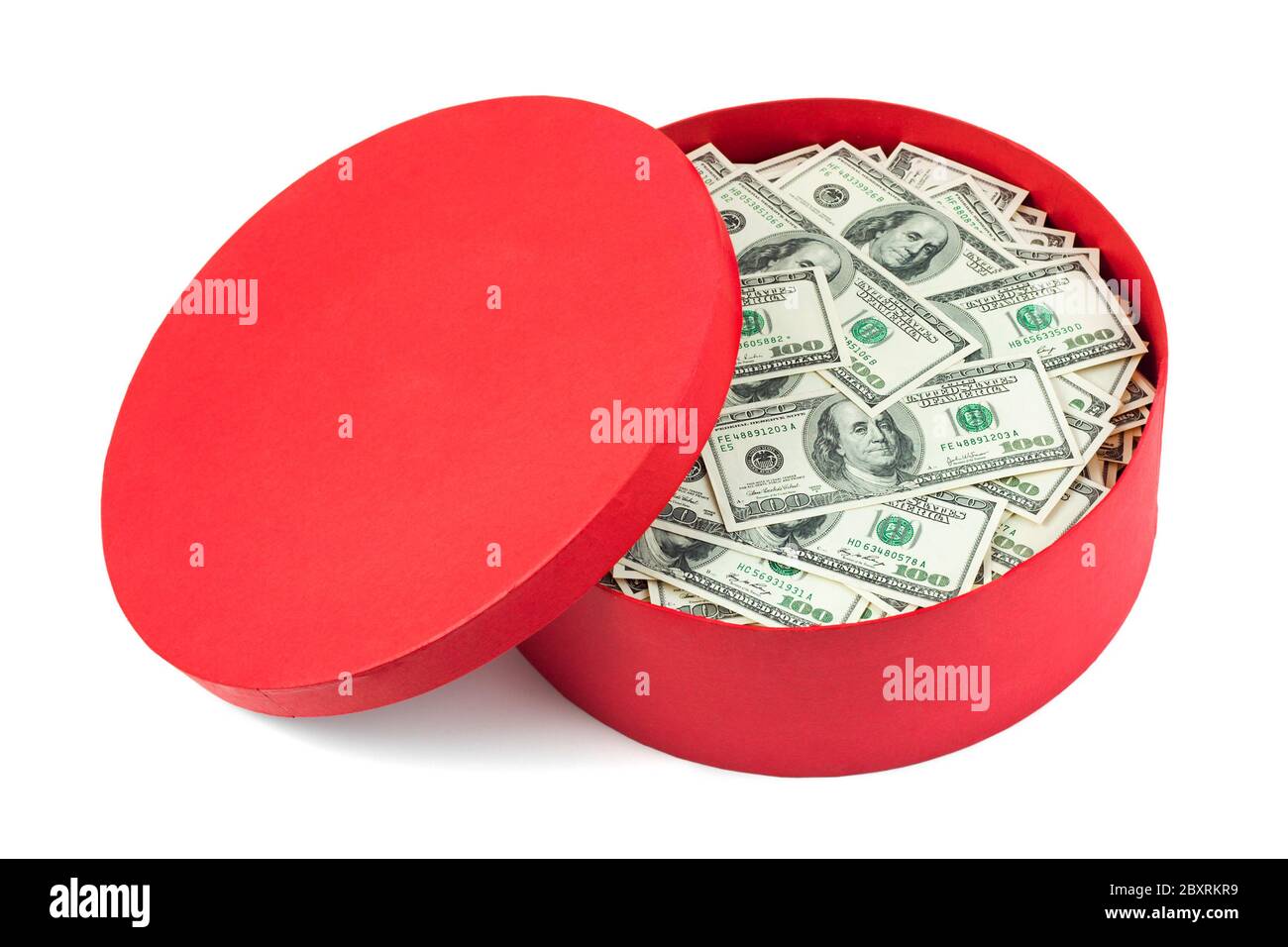 Box with money Stock Photo - Alamy