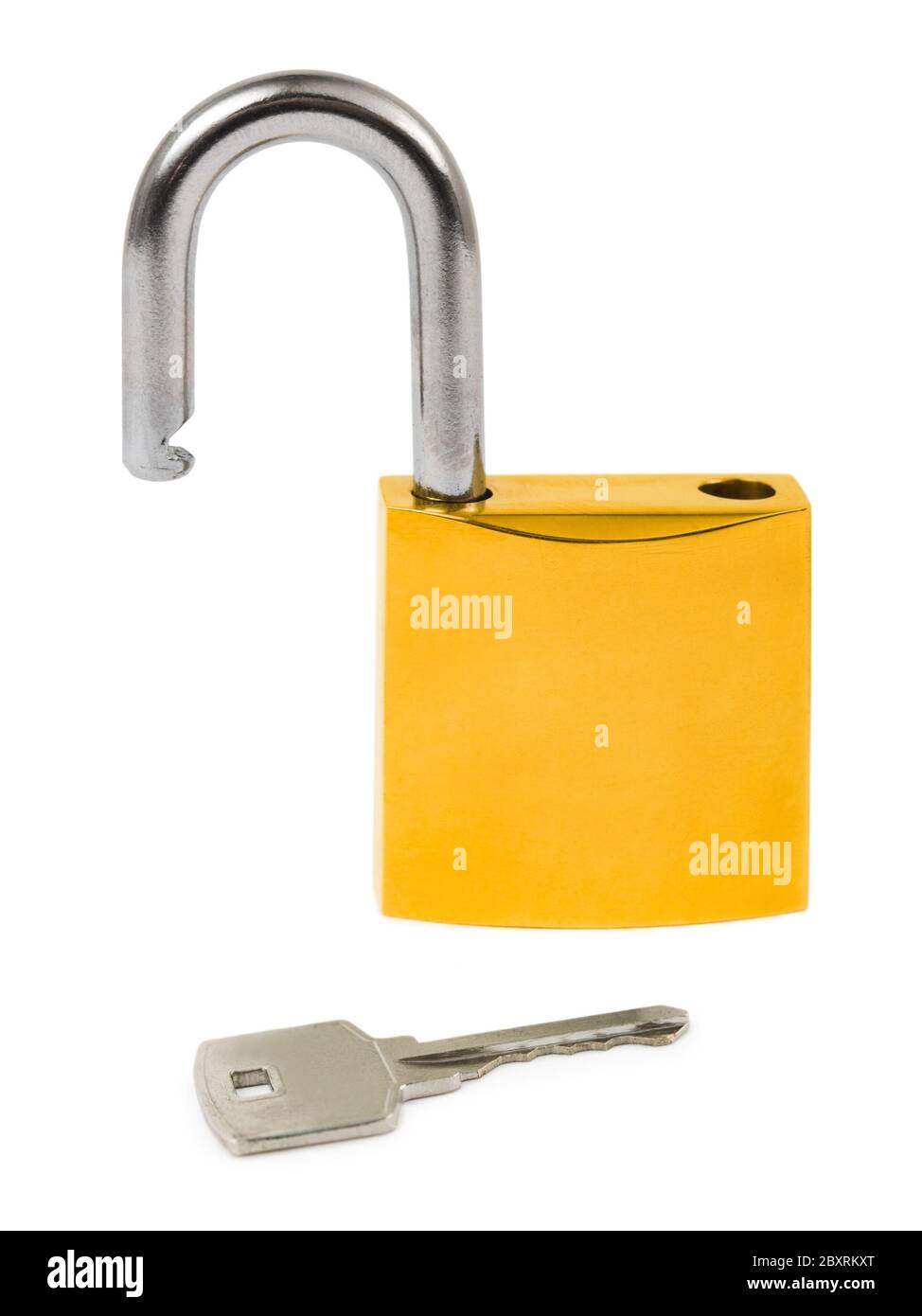 Opened lock and key Stock Photo - Alamy