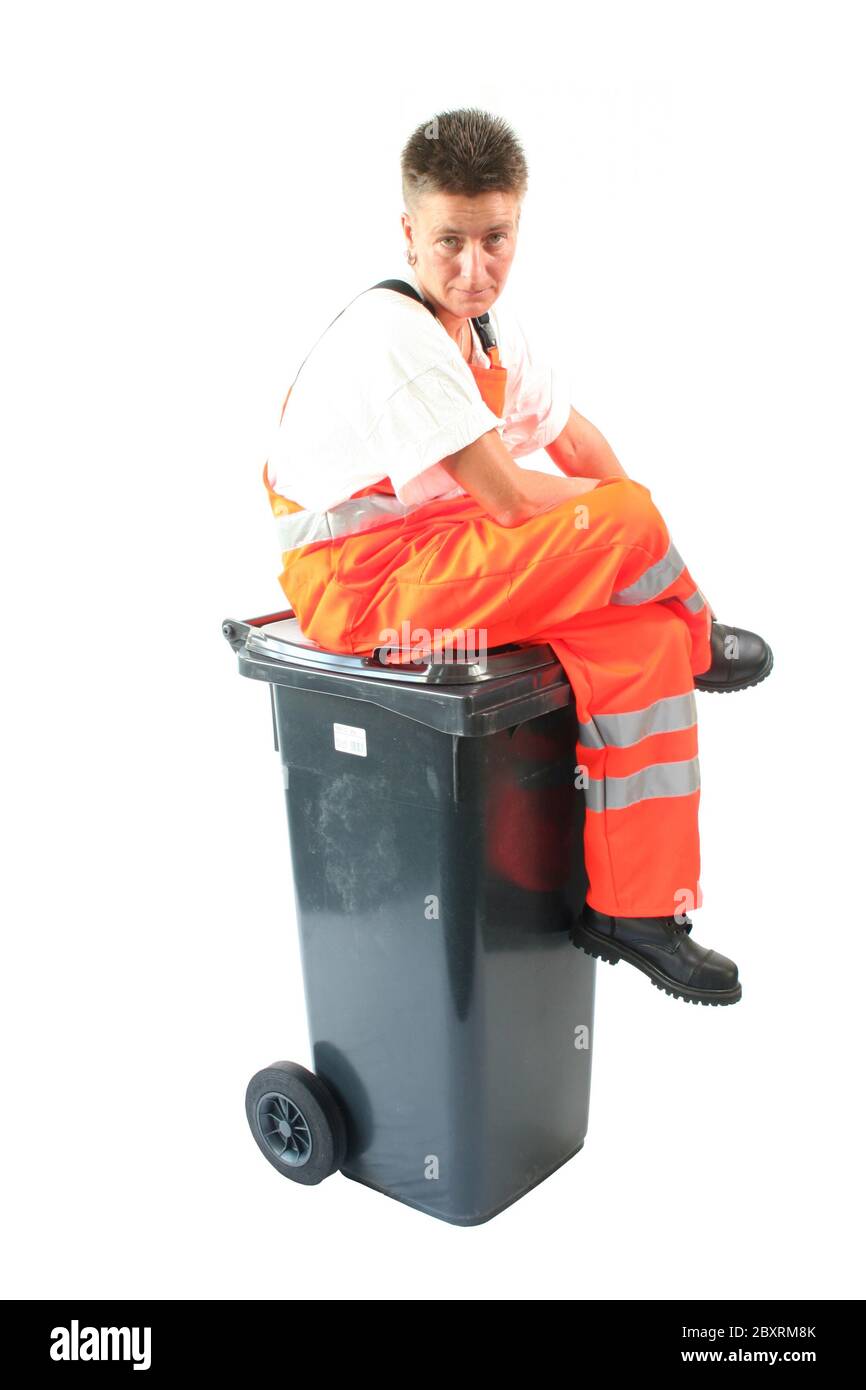Refuse collection bin man hi-res stock photography and images - Alamy