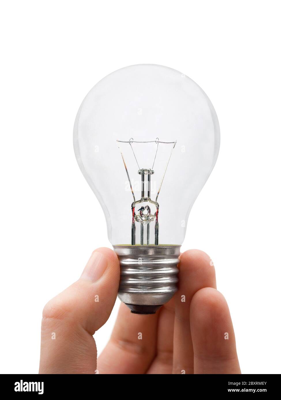 Hand with lamp Stock Photo - Alamy