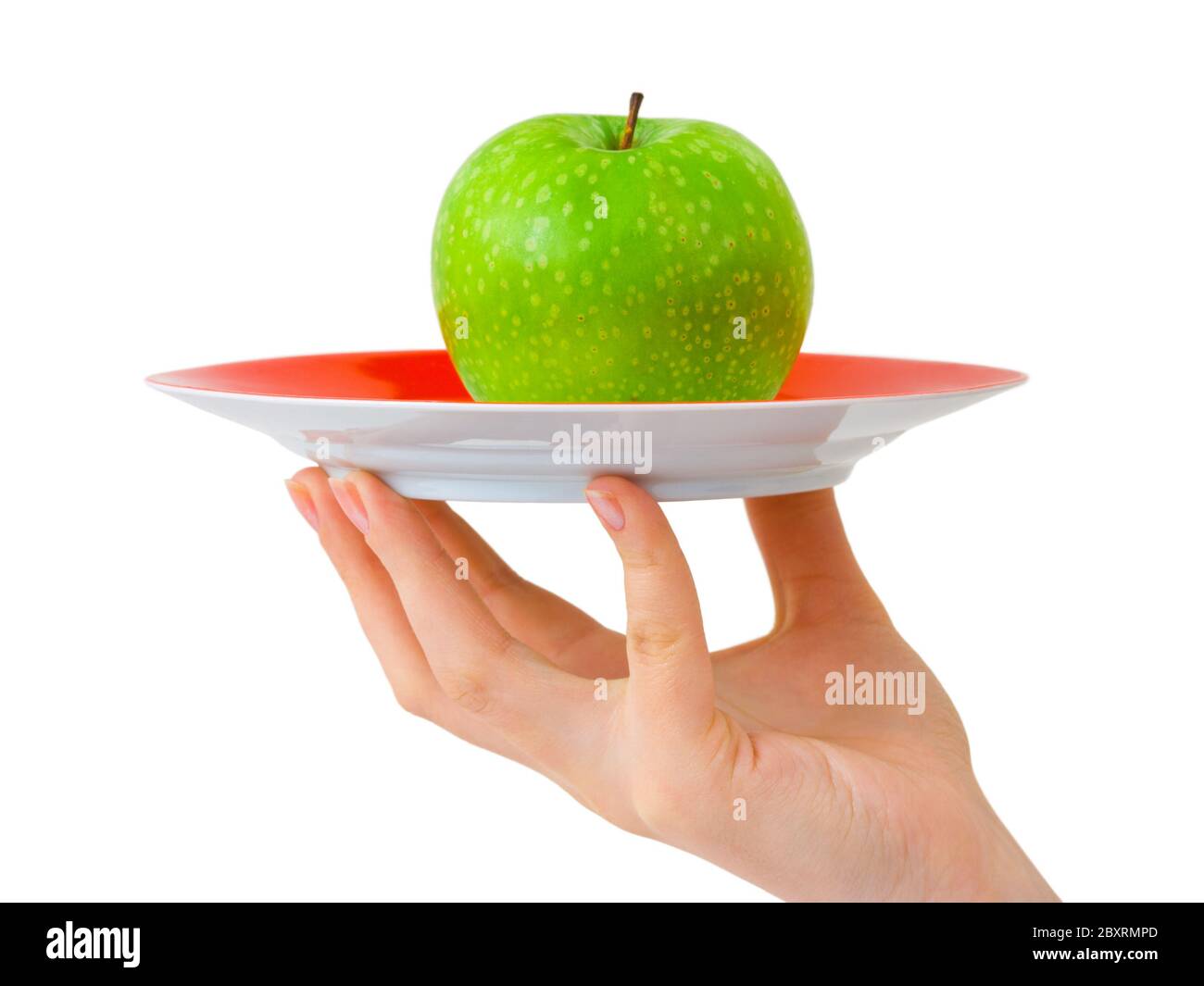 Hand with apple Stock Photo - Alamy