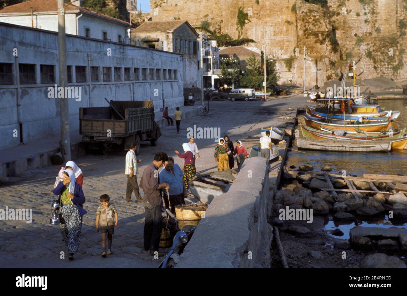 Antalya port pictured in 1970, Turkey Stock Photo - Alamy