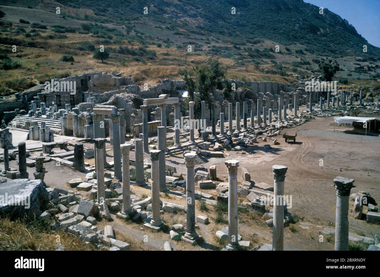 Ancient Greek city of Ephesus on the coast of Ionia, Turkey Stock Photo ...