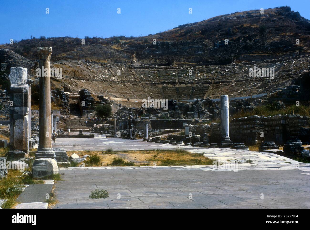 Ancient Greek city of Ephesus on the coast of Ionia, Turkey Stock Photo ...