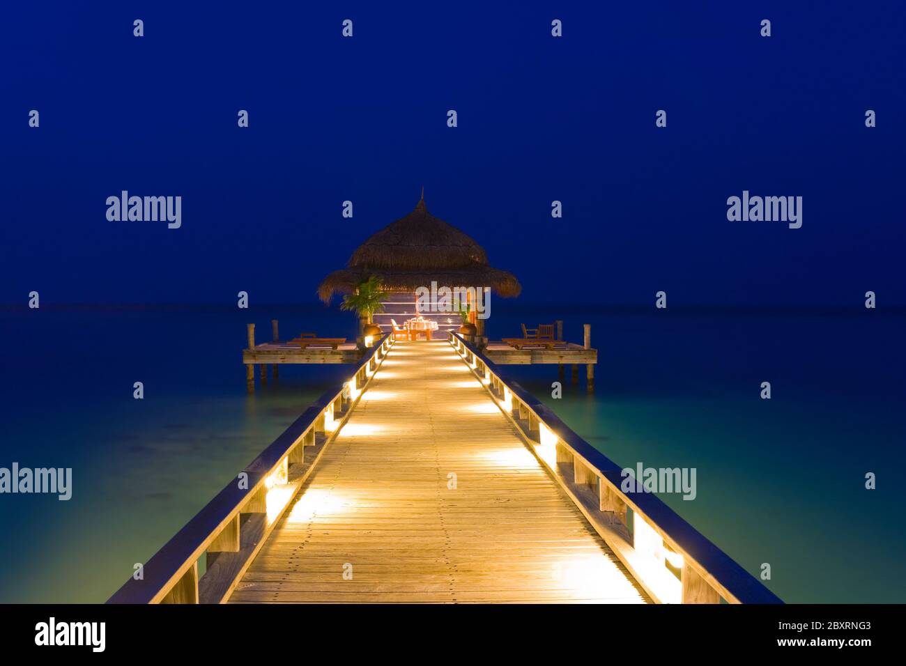 Water cafe at night Stock Photo - Alamy