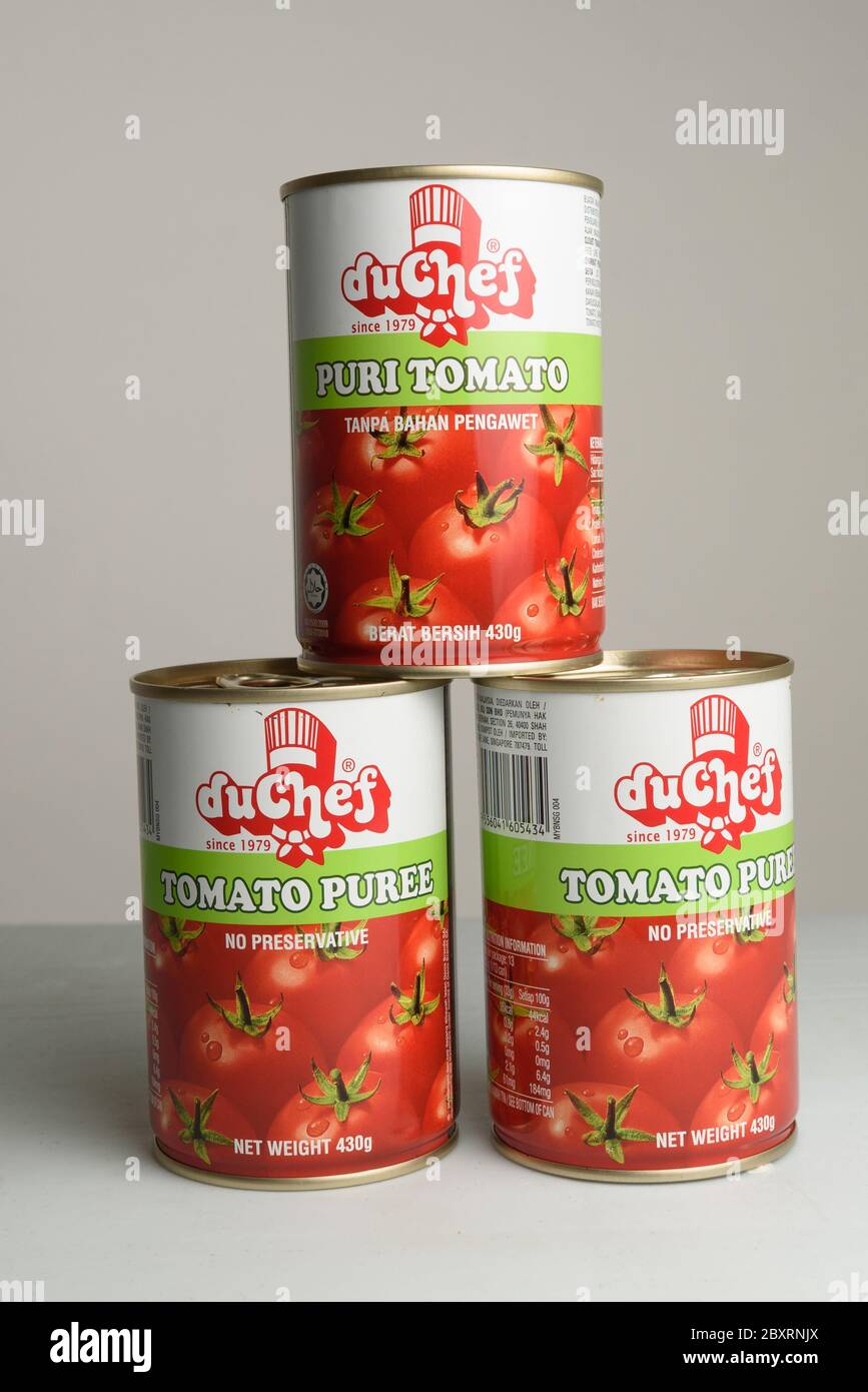 Kuching, Sarawak / Malaysia - April 26, 2020: tomato puree in can ...