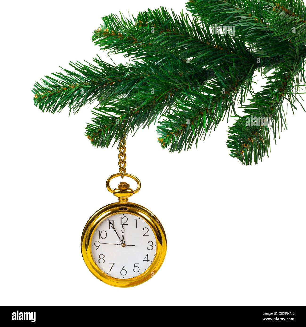Christmas tree and clock Stock Photo - Alamy