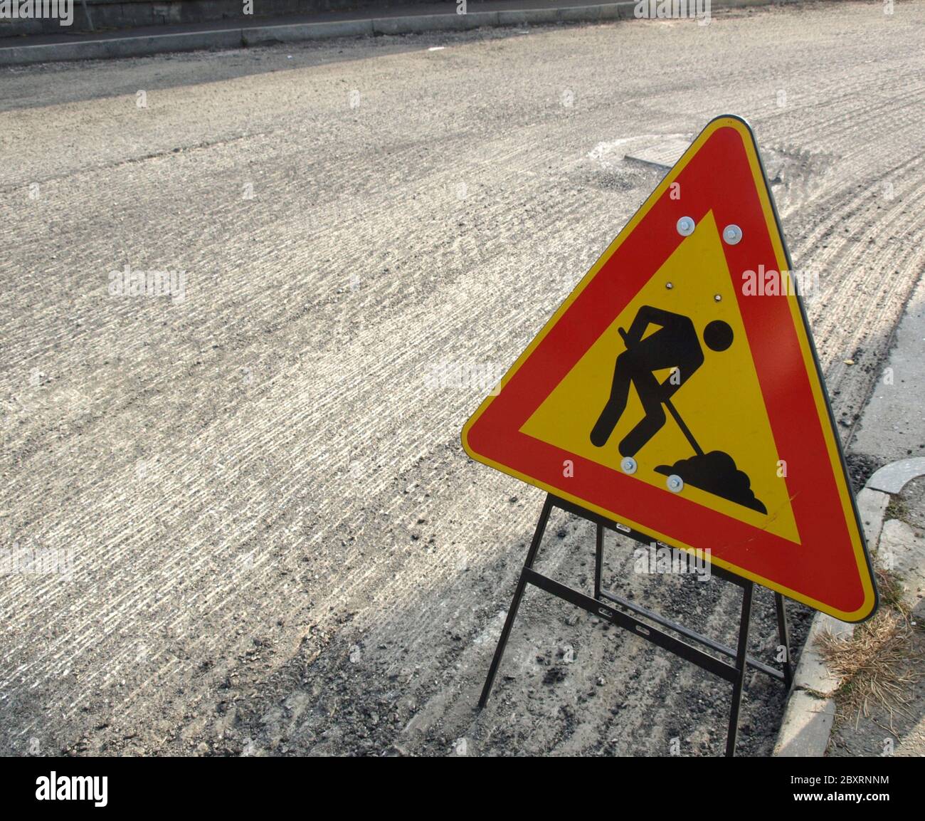 Road works sign Stock Photo - Alamy