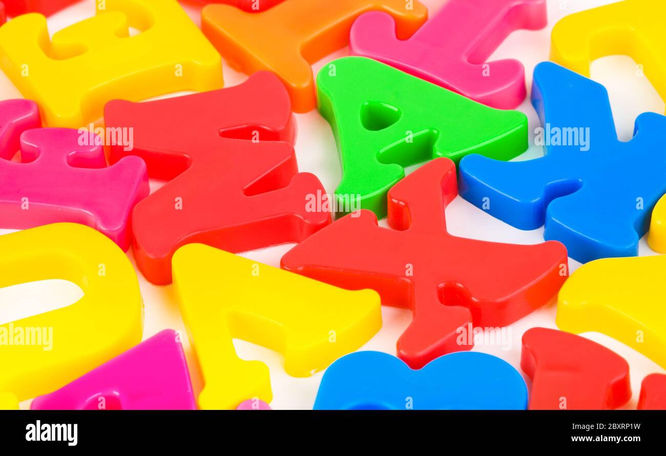 Multicolored letters hi-res stock photography and images - Alamy