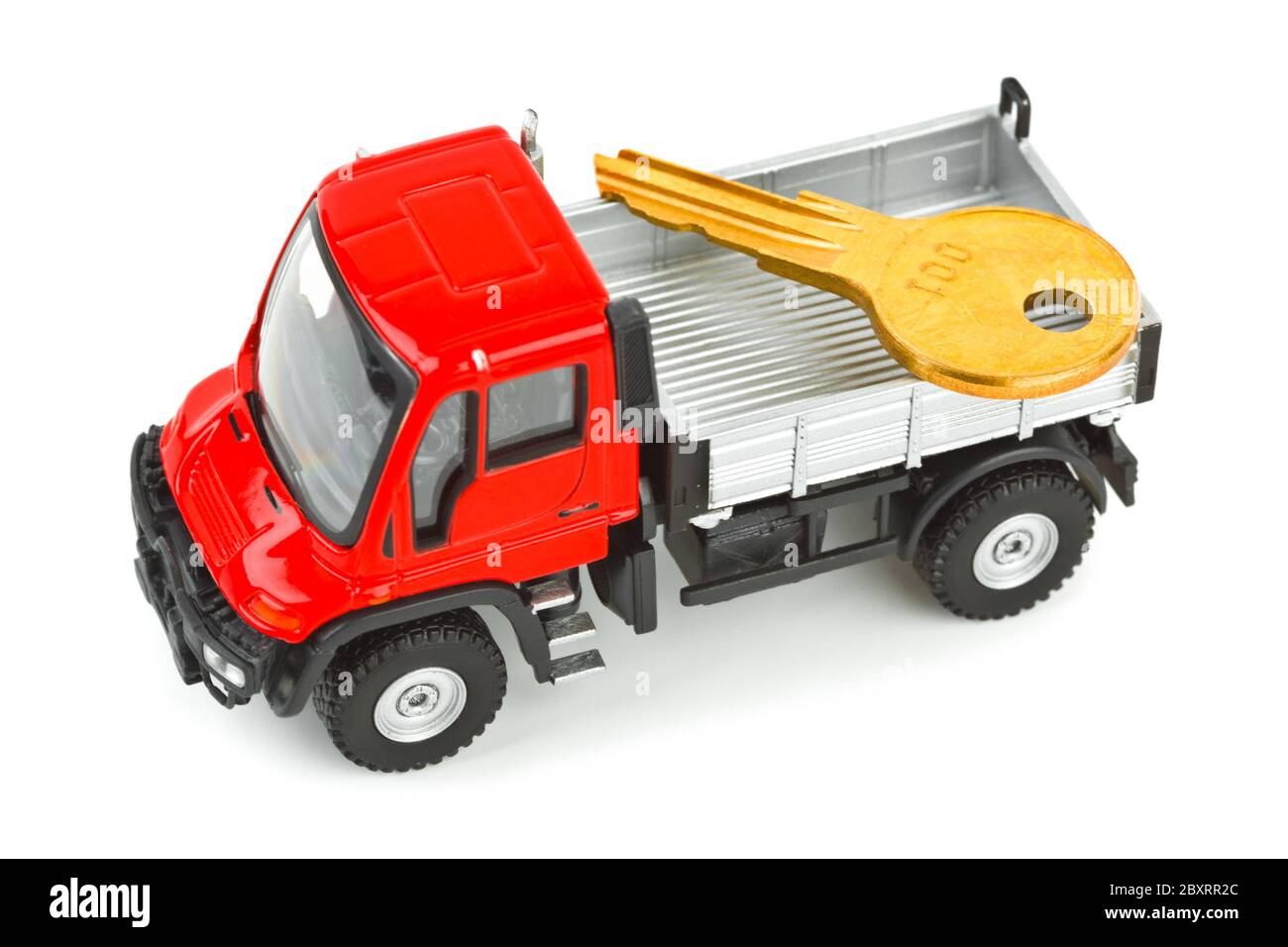 Toy car truck with key Stock Photo - Alamy