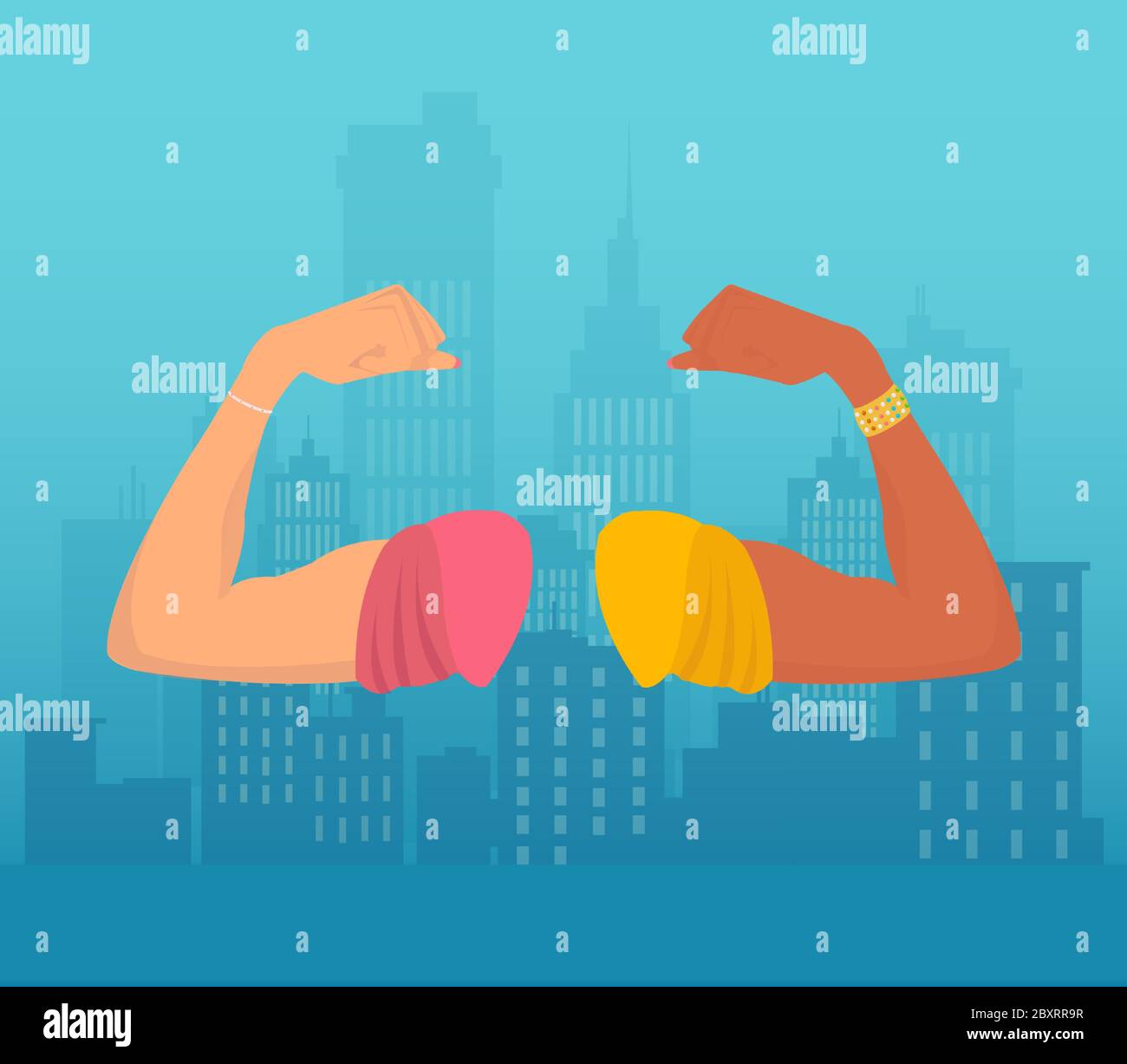 Community, unity, race and equal opportunity concept. Vector of white ...