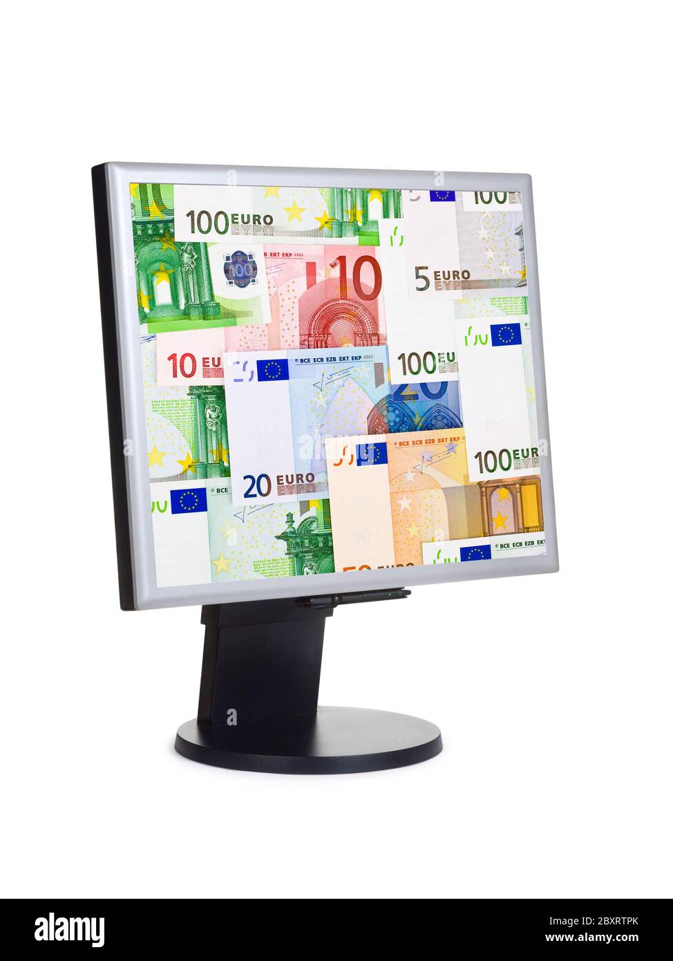 Computer monitor with money Stock Photo - Alamy