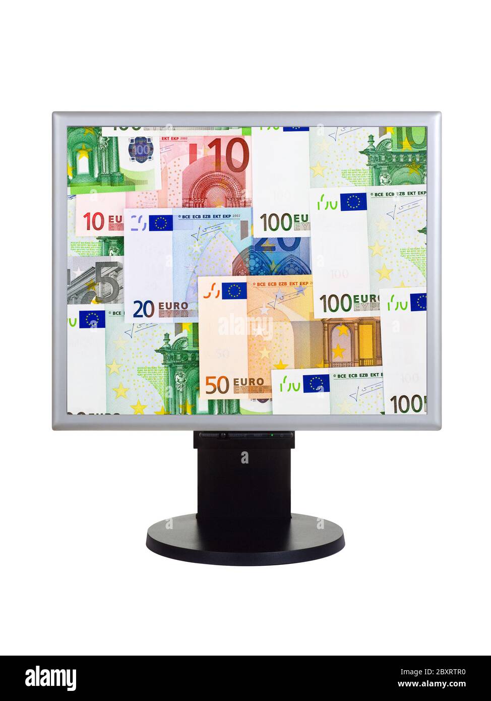 Computer monitor with money Stock Photo - Alamy