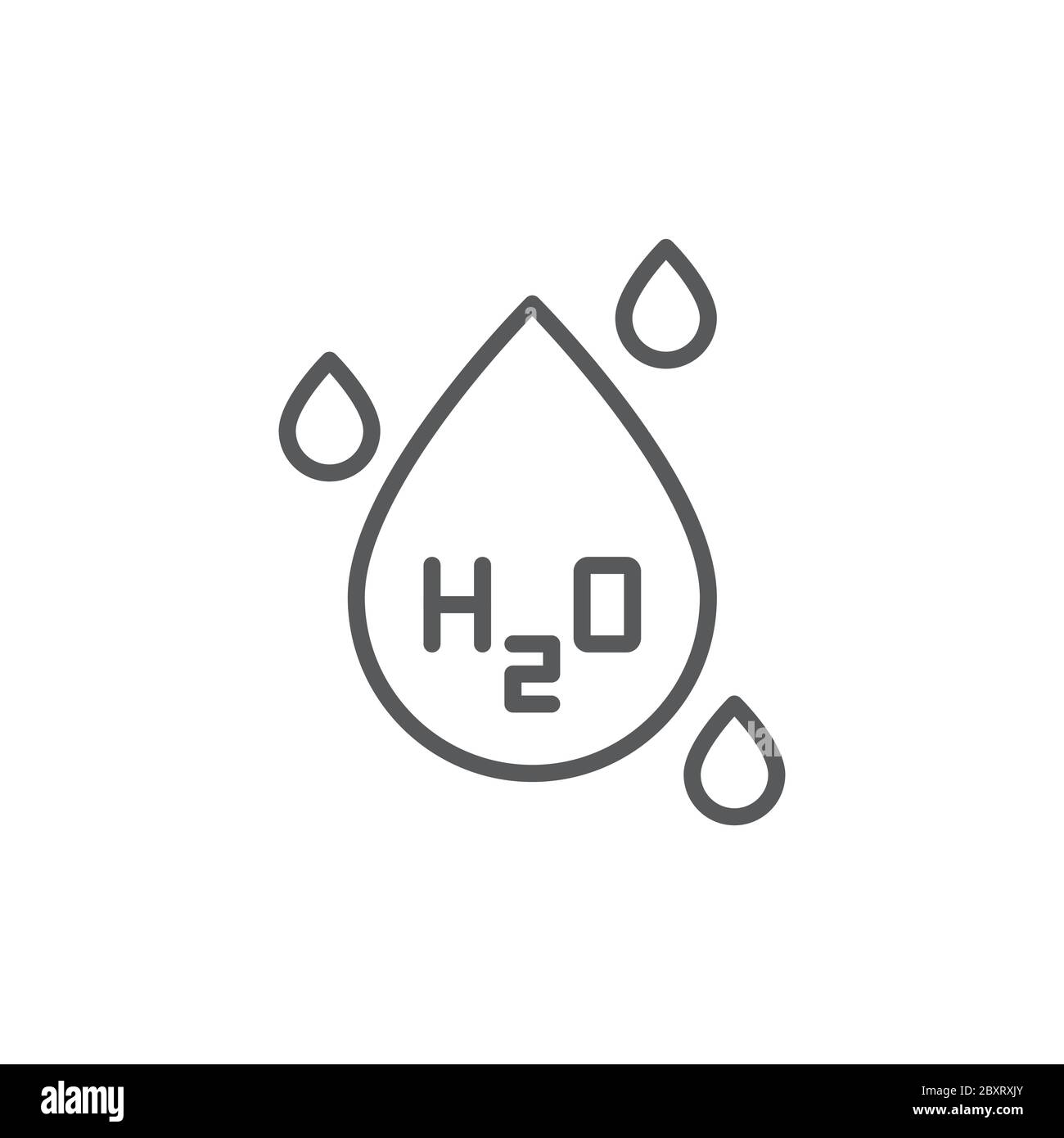Chemical formula H2O vector icon symbol isolated on white background ...