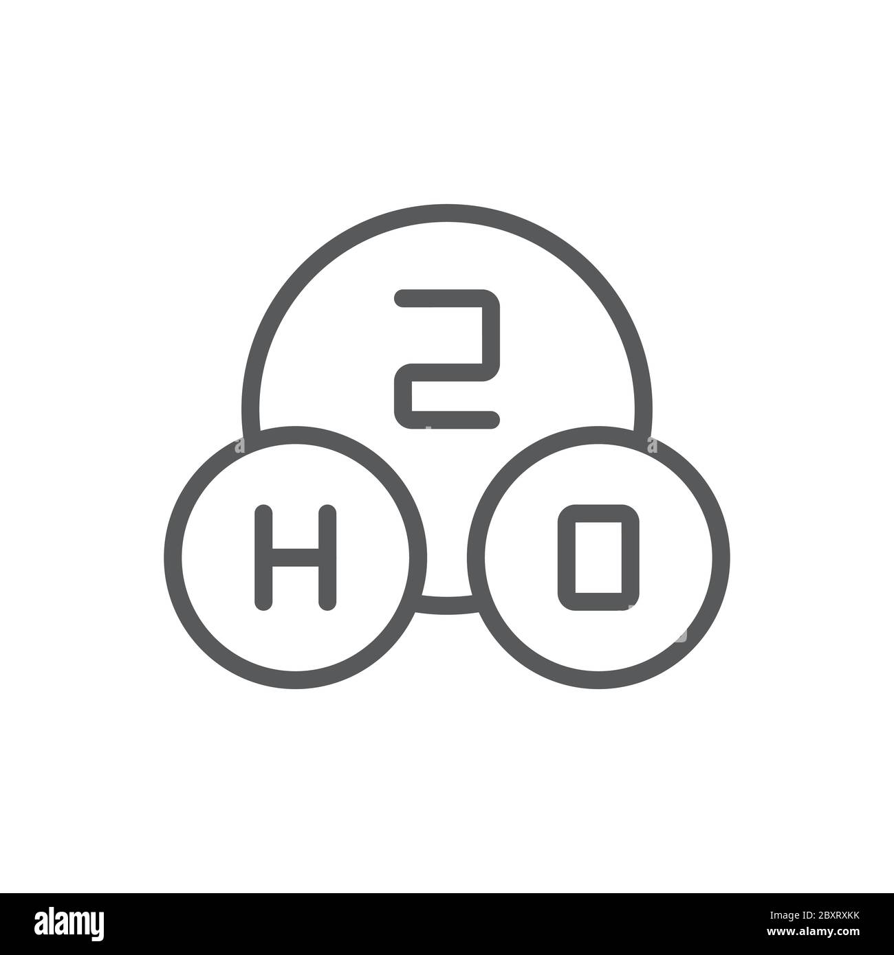 Chemical formula H2O vector icon symbol isolated on white background ...