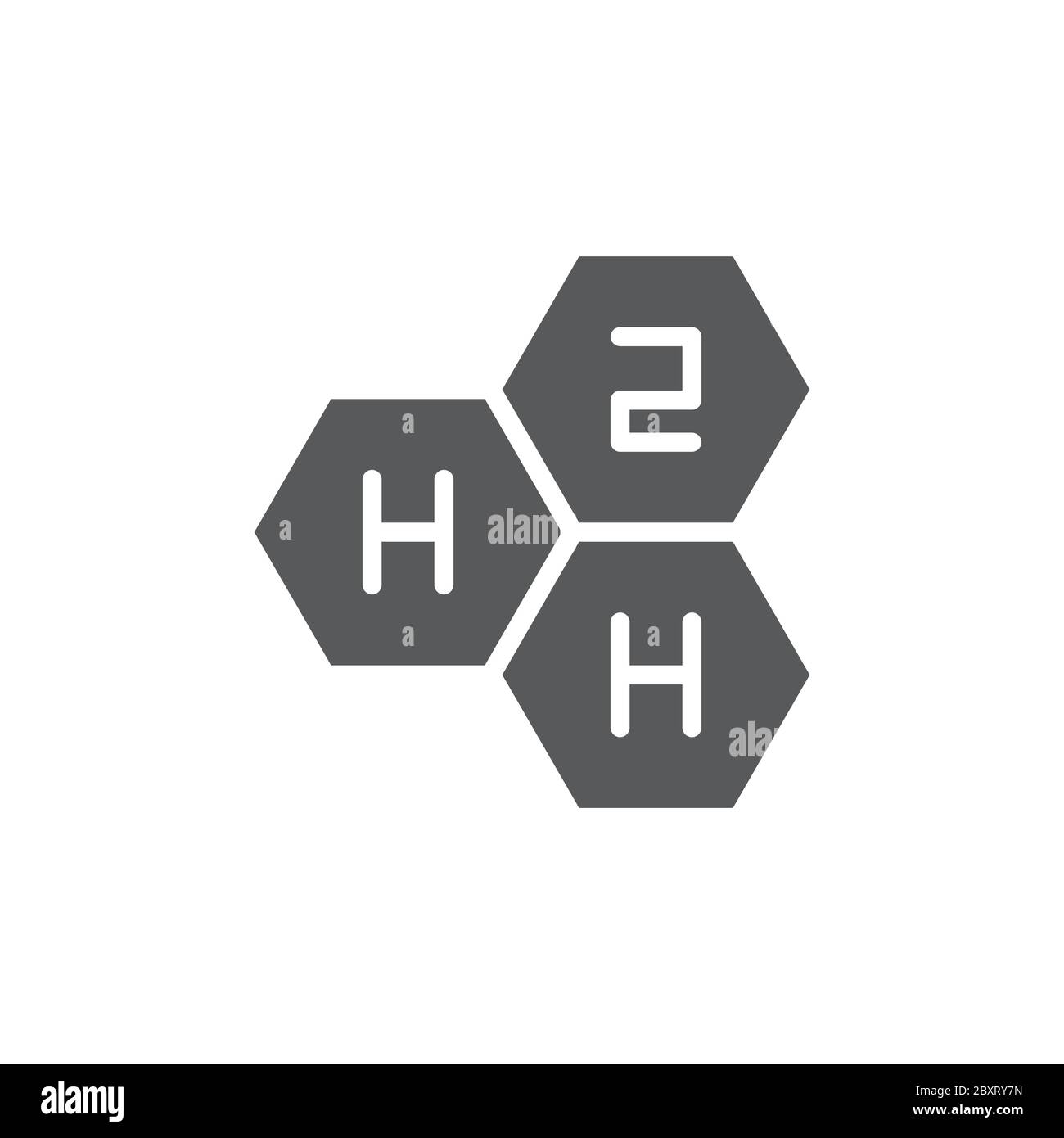 Chemical formula H2O vector icon symbol isolated on white background ...