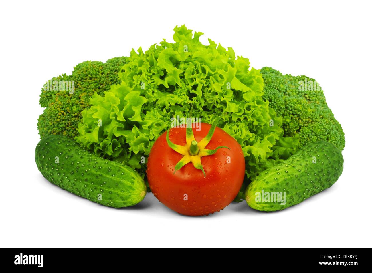 Low-calorie raw vegetables isolated on white background Stock Photo - Alamy