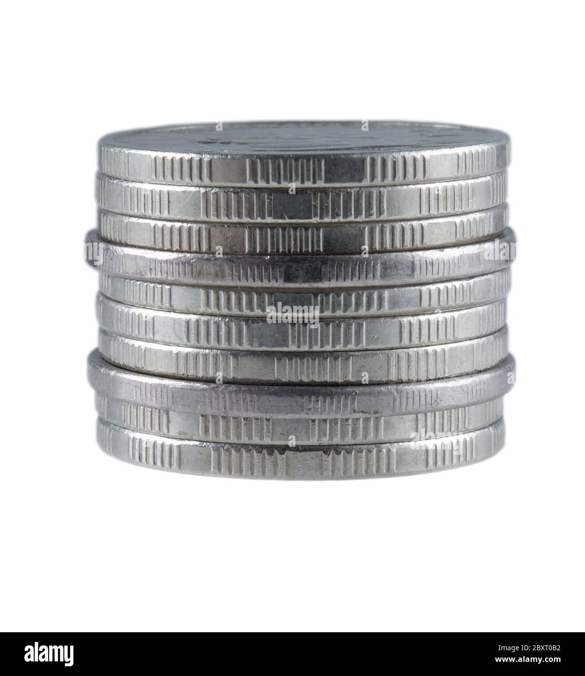 Pile of silver coins Cut Out Stock Images & Pictures - Alamy