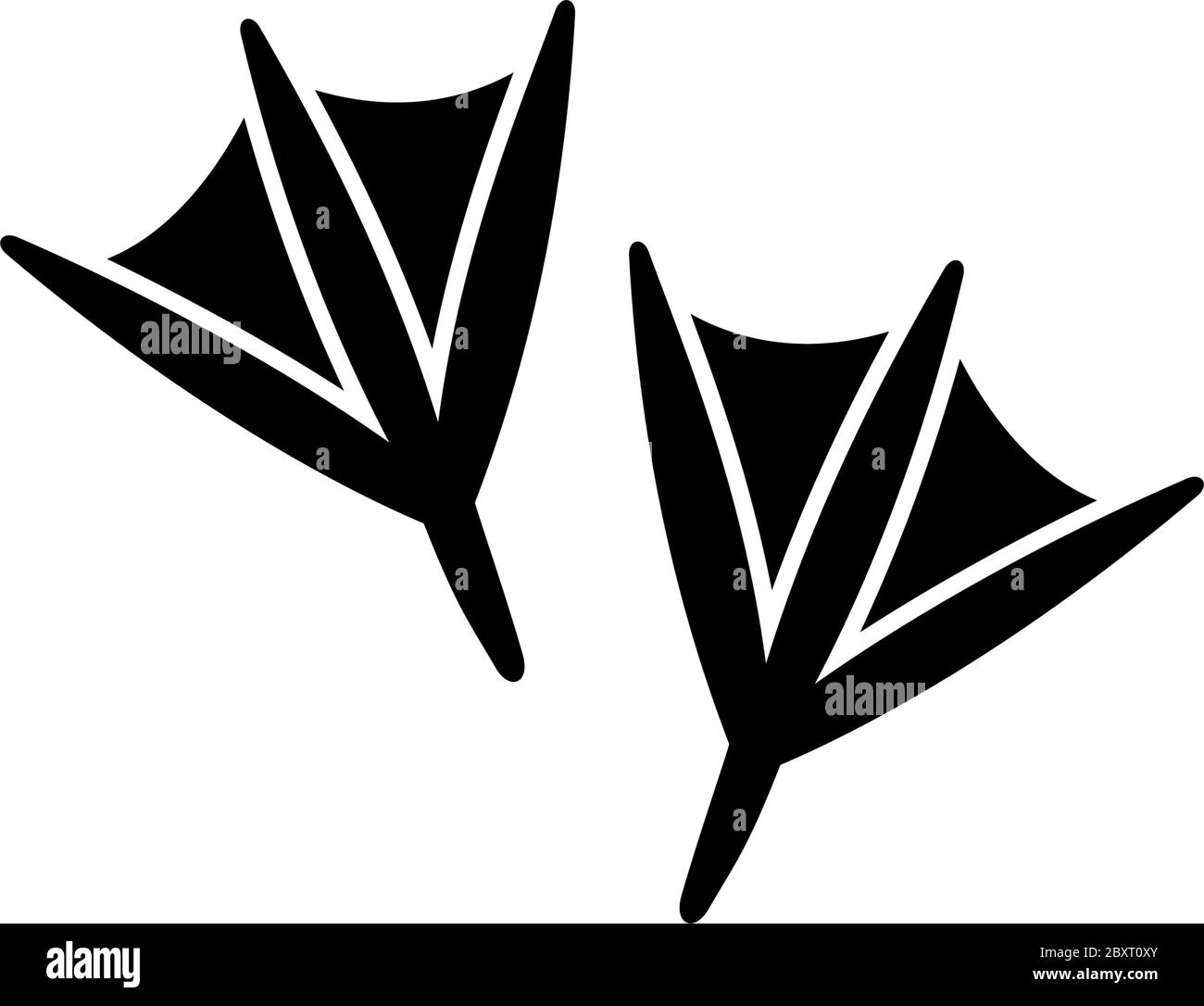 Animal Footprint, Duck Paw, Goose Trace. Flat Vector Icon illustration ...