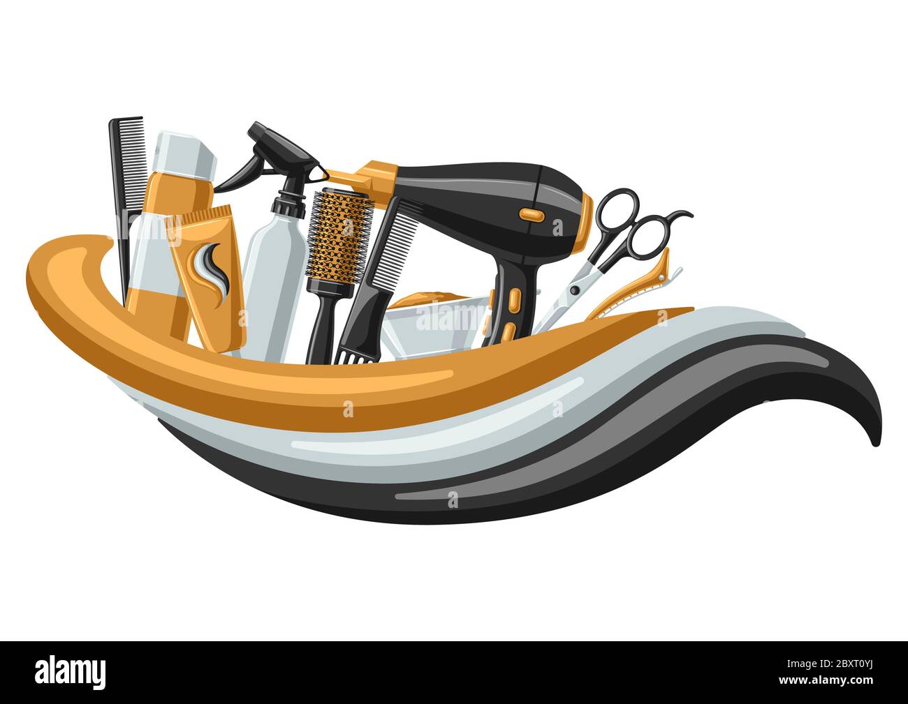 Barbershop banner with professional hairdressing tools Stock Vector ...