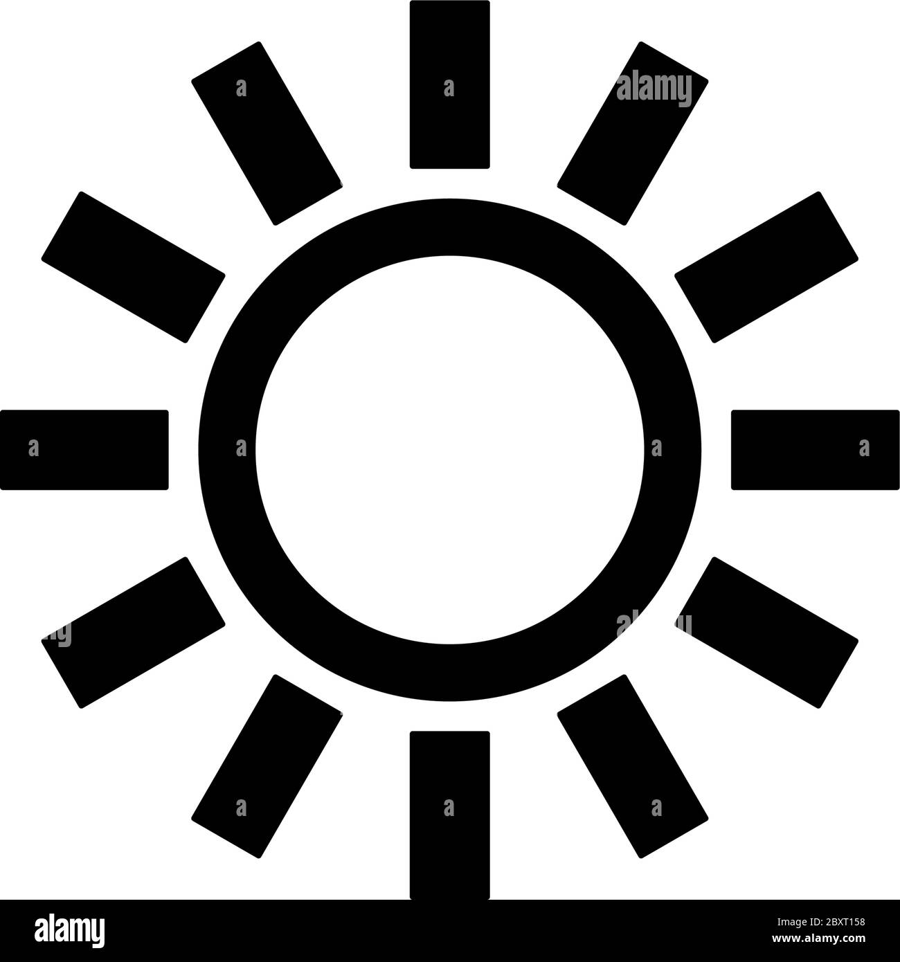 Brightness, Intensity Setting, Bright Sun. Flat Vector Icon ...