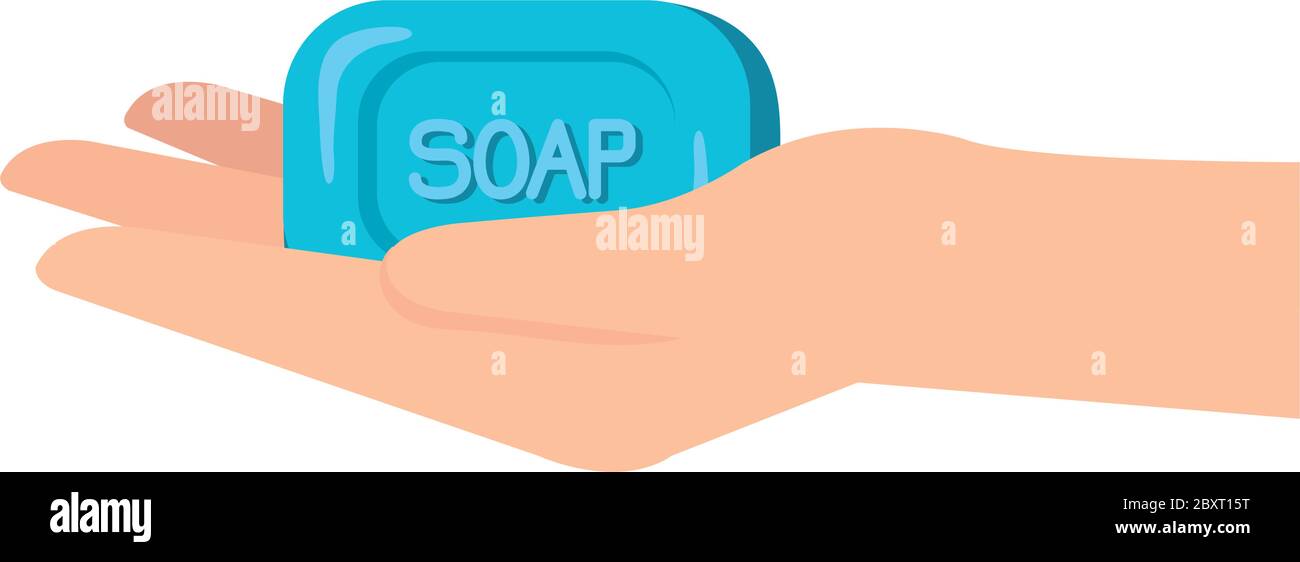Soap bar hand Stock Vector Images - Alamy