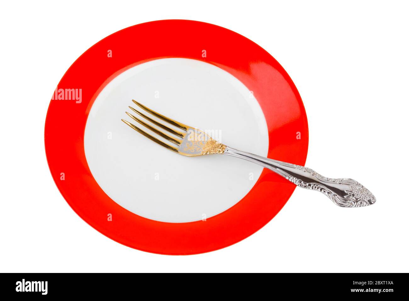 Plate and fork Stock Photo - Alamy