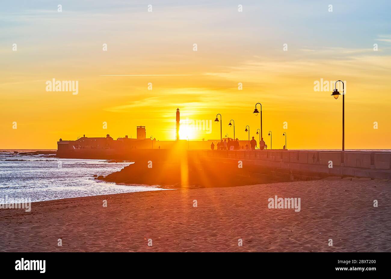 La Caleta beach is perfect place to watch bright sunset on the coast of ...
