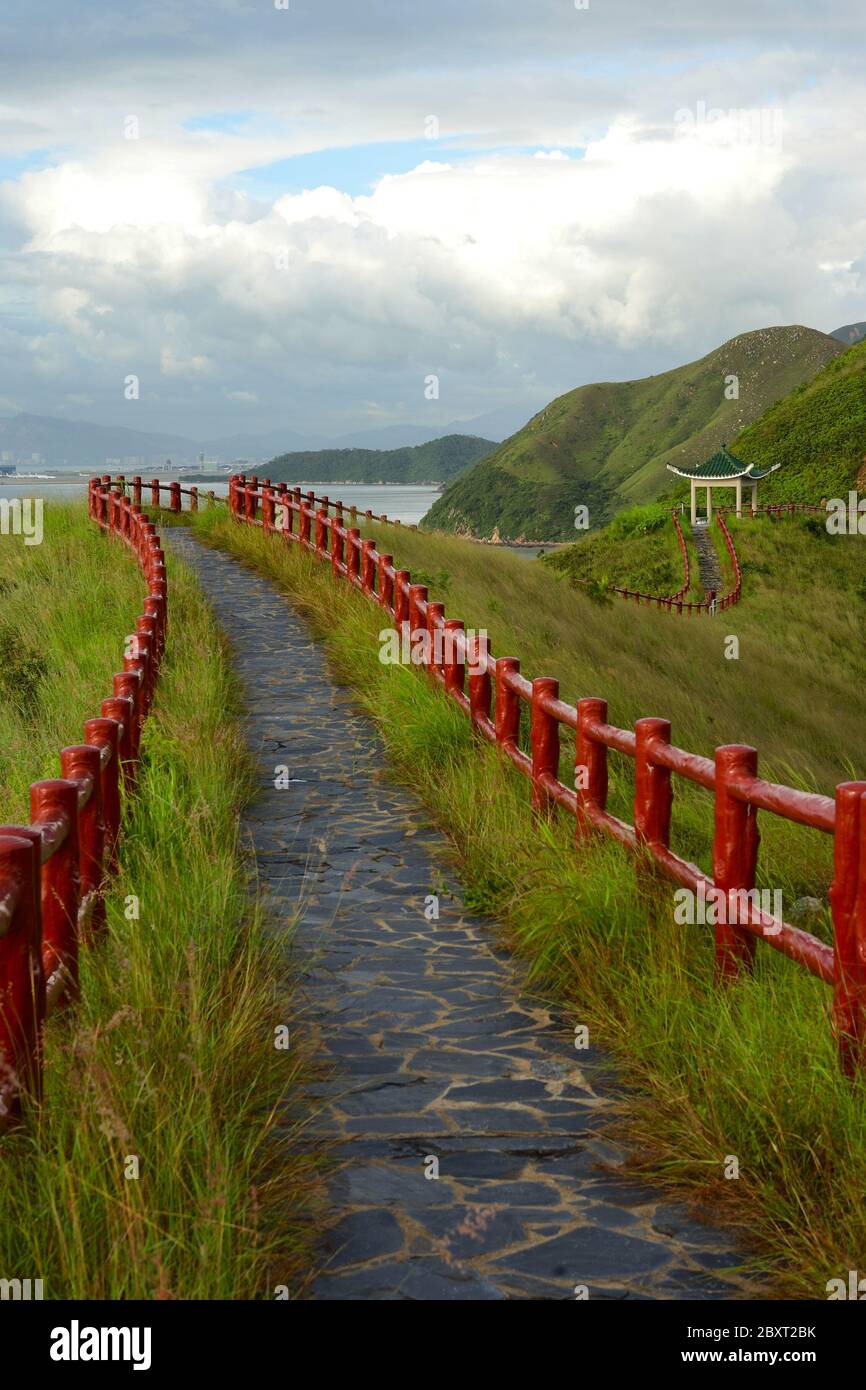 hiking path with pavillion Stock Photo - Alamy