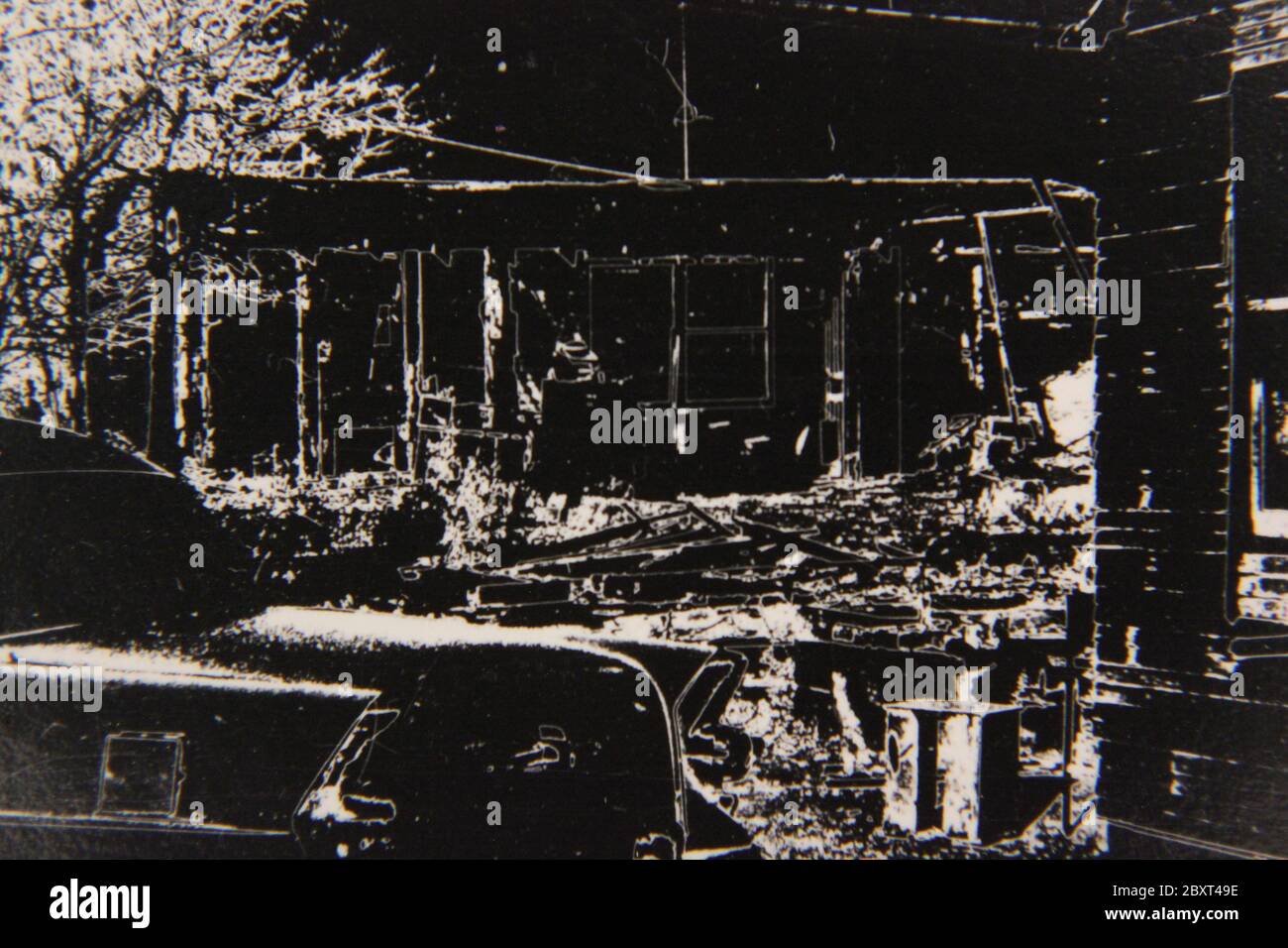 Fine 1970s vintage black and white photography of a house in a dream ...