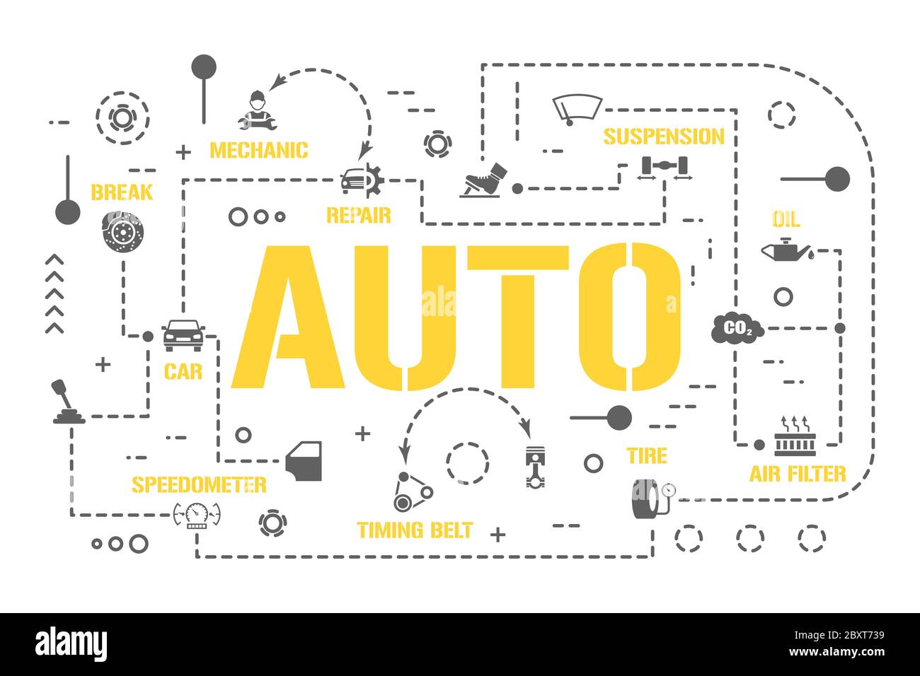 Auto word concepts banner. Automobile repair shop, Vehicle parts. Car ...