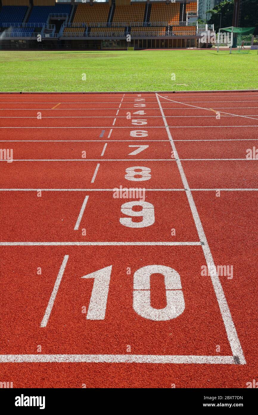 finish point on sport field Stock Photo - Alamy