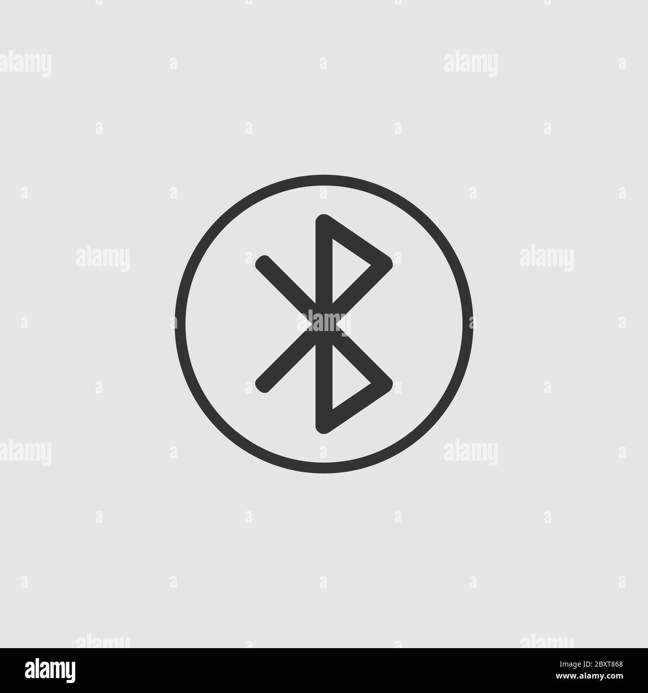 Bluetooth icon flat. Black pictogram on grey background. Vector illustration symbol Stock Vector ...