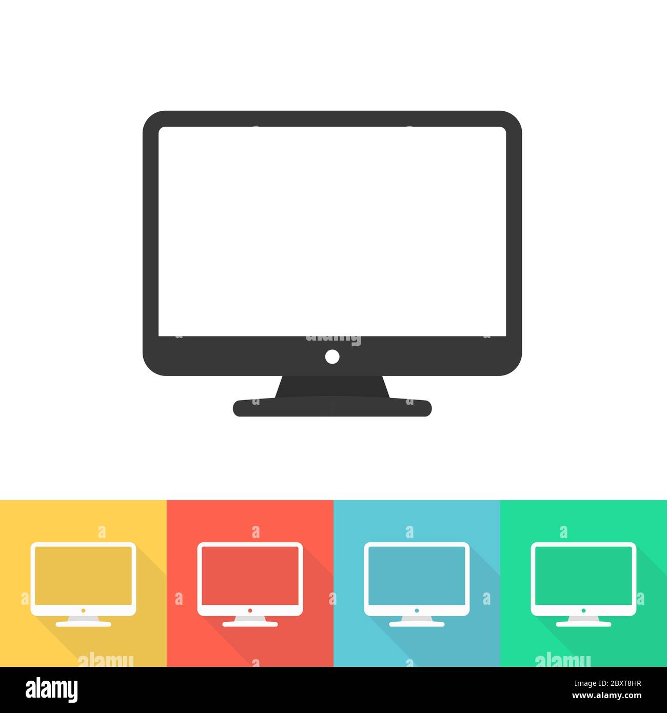 Desktop computer web icon. Colored set vector illustration Stock Vector ...