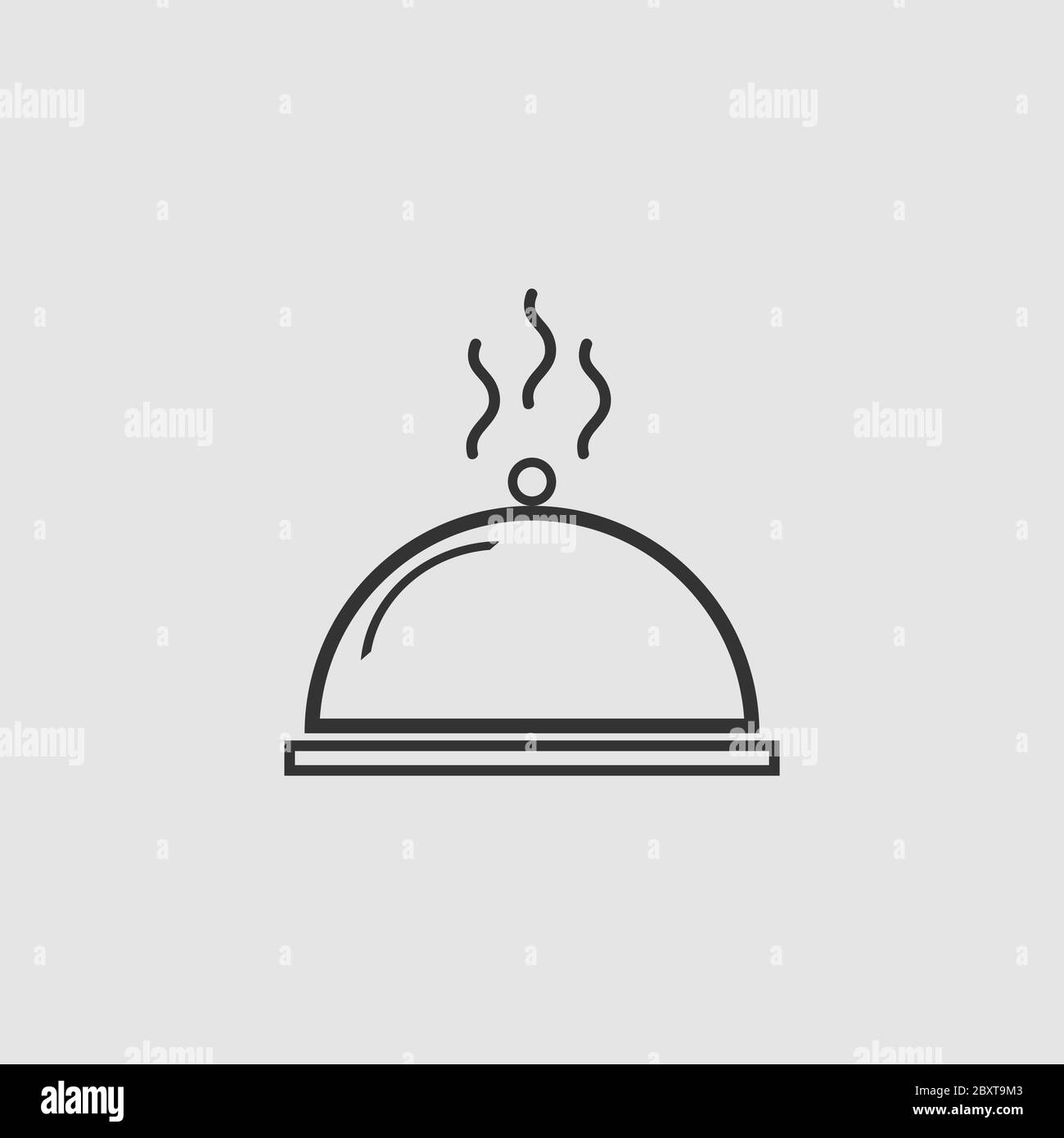 Cloche icon flat. Black pictogram on grey background. Vector ...