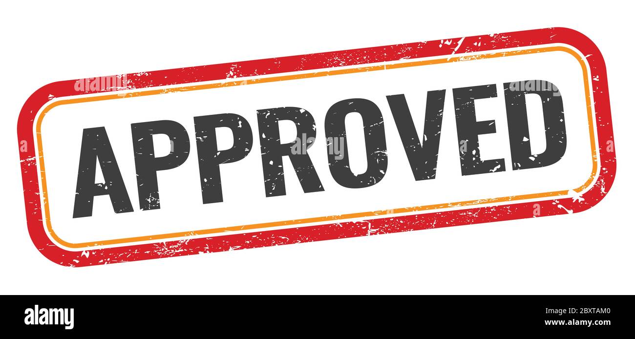APPROVED red black rectangle stamp Stock Photo - Alamy