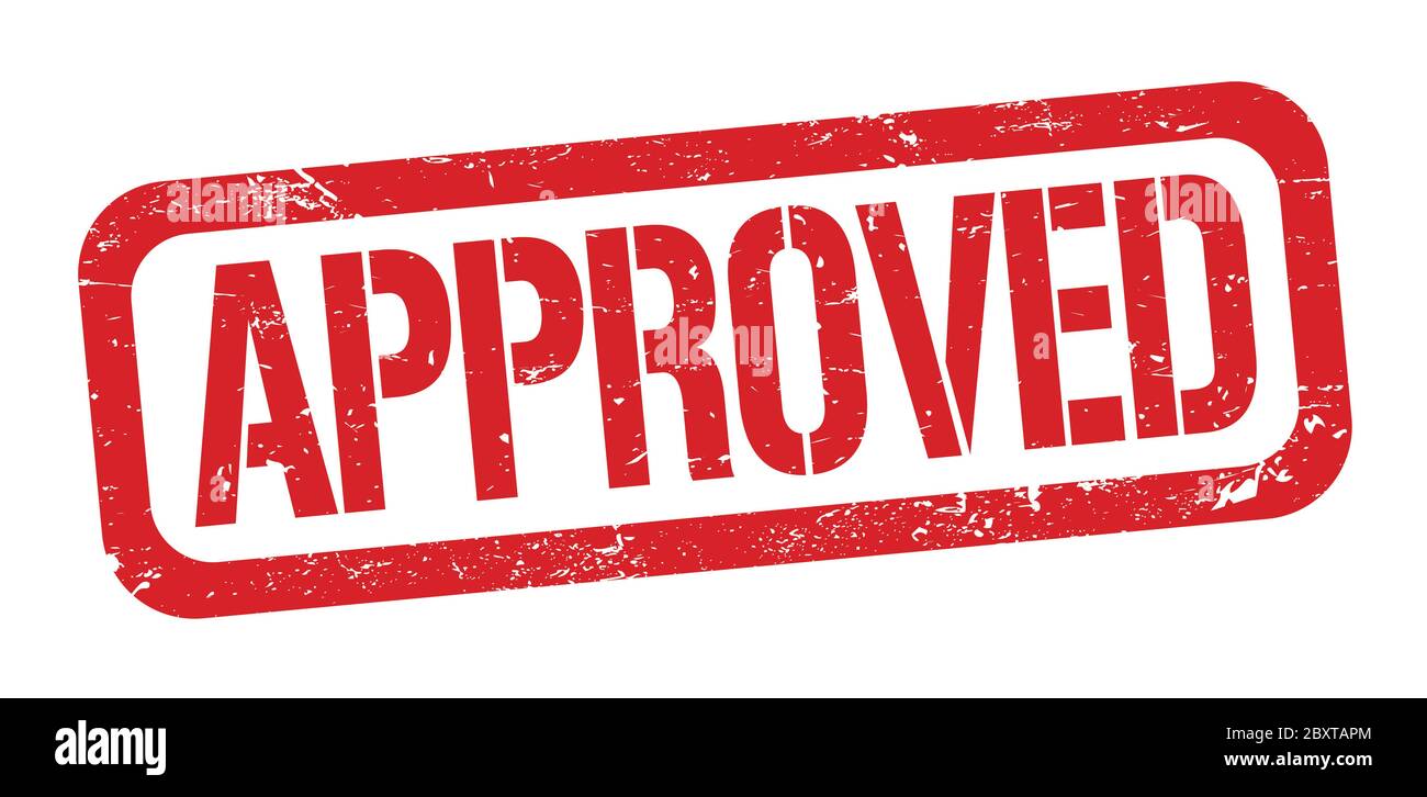 APPROVED red rectangle stamp Stock Photo - Alamy