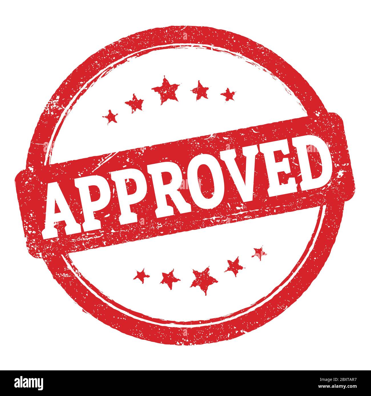 APPROVED red round stamp Stock Photo - Alamy