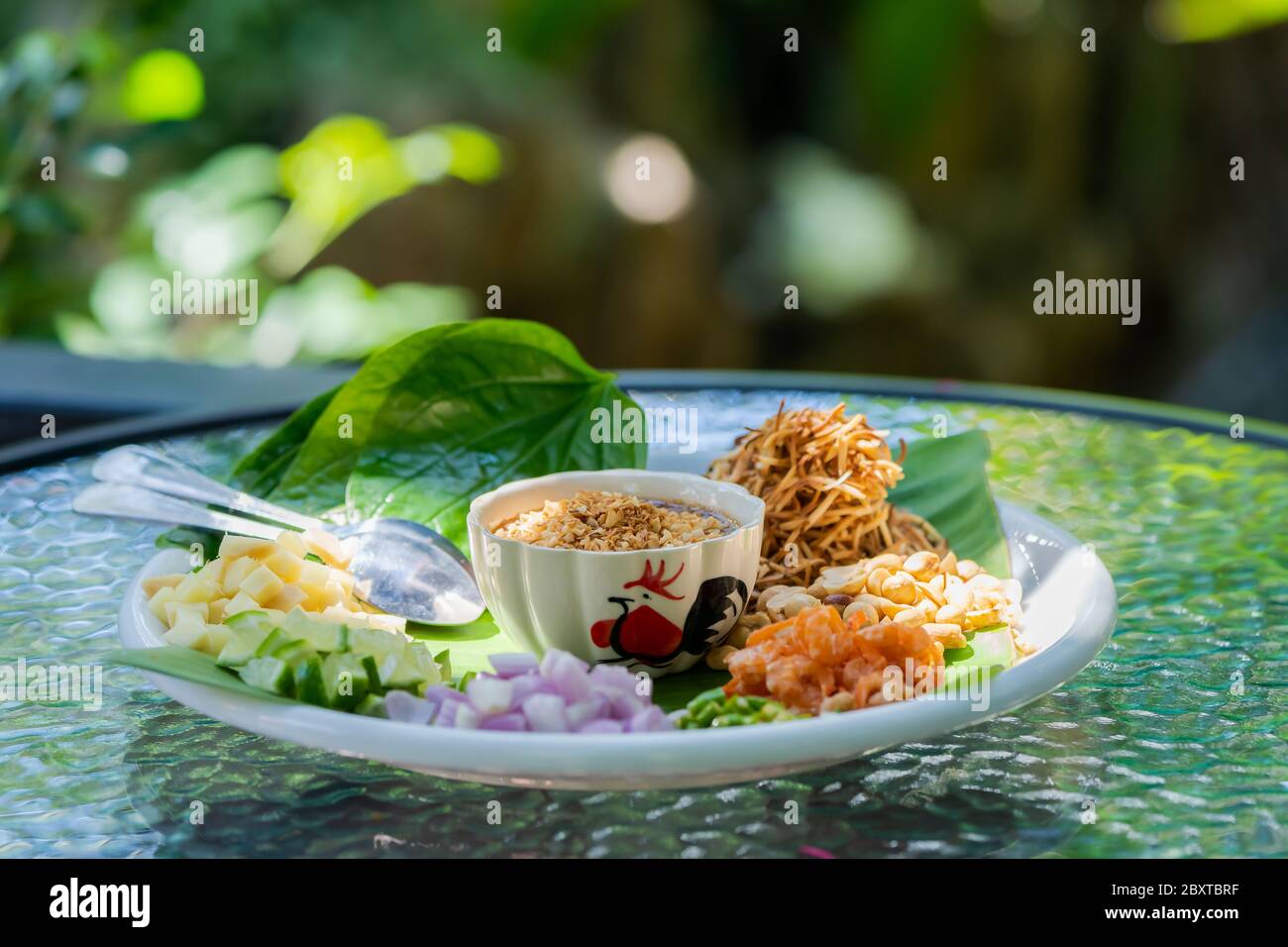 Miang kham – A royal leaf wrap appetizer, is a traditional Southeast ...